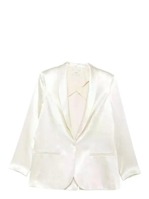 ALYSI Single-breasted Blazer With Shawl Lapels - White