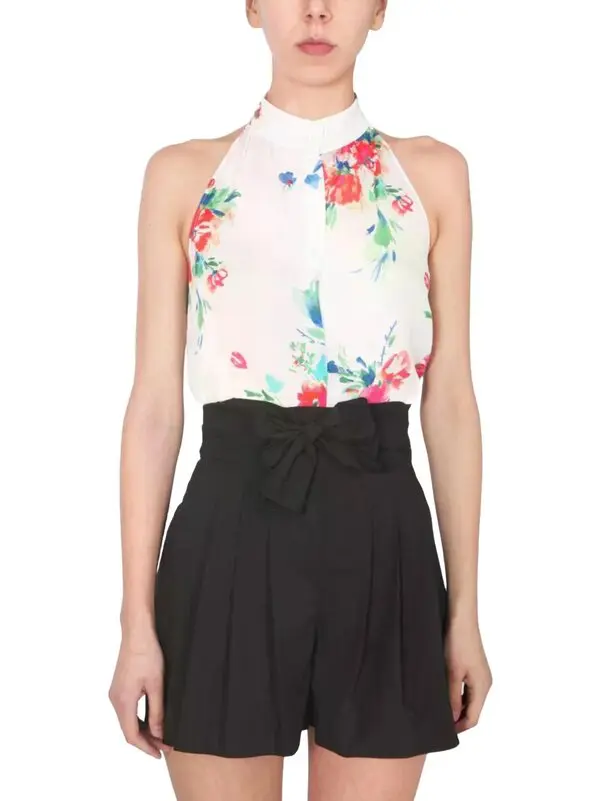 Moschino Floral Halterneck Top - Black