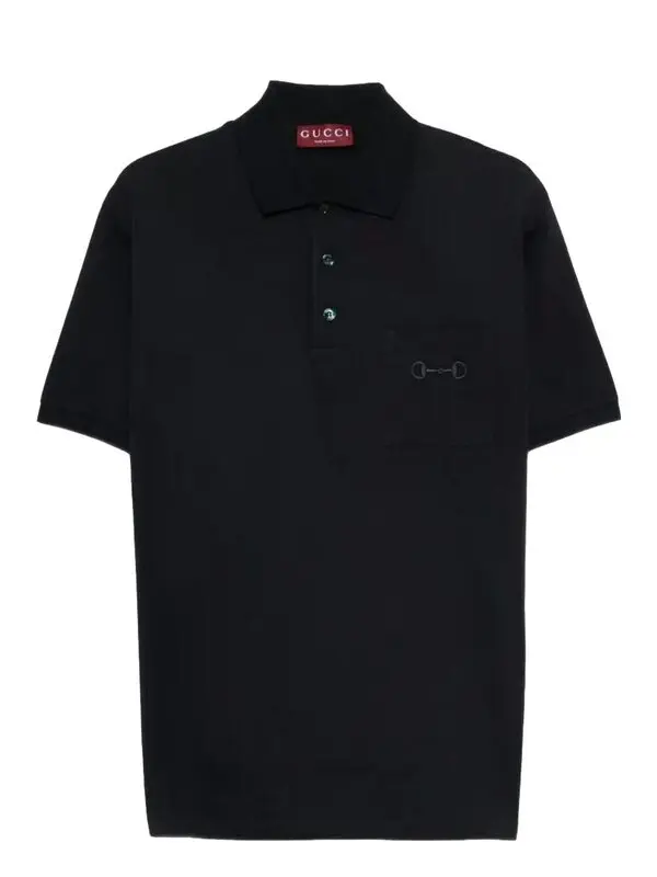 Gucci Horsebit-embroidered Polo Shirt - Blue