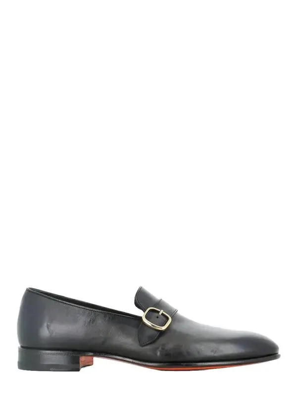 Santoni Buckled Monk Shoes - Black
