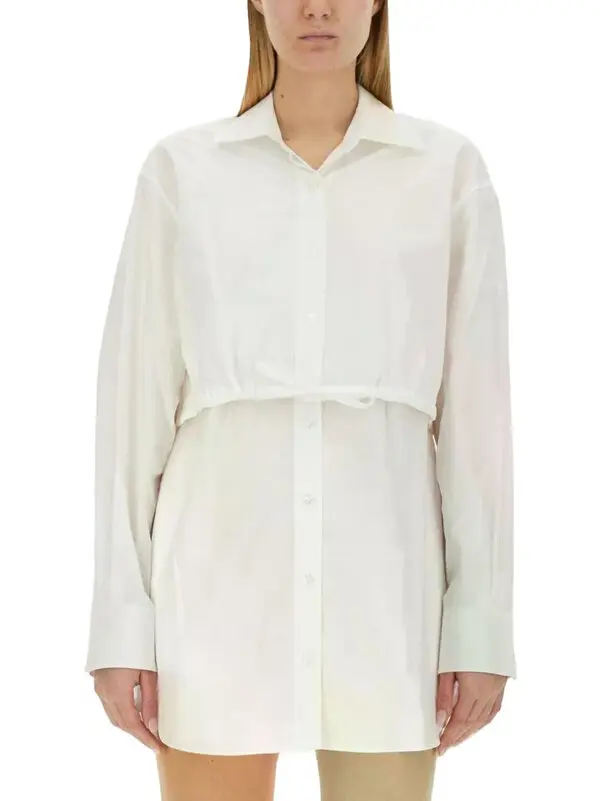 Alexander Wang Drawstring Mini Shirt Dress - White