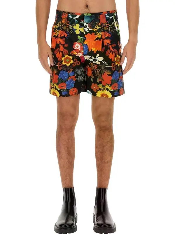 Moschino Floral-pattern Short - Black