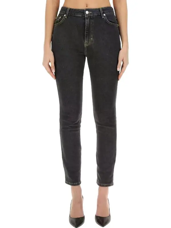Moschino Skinny Cropped Jeans - Black