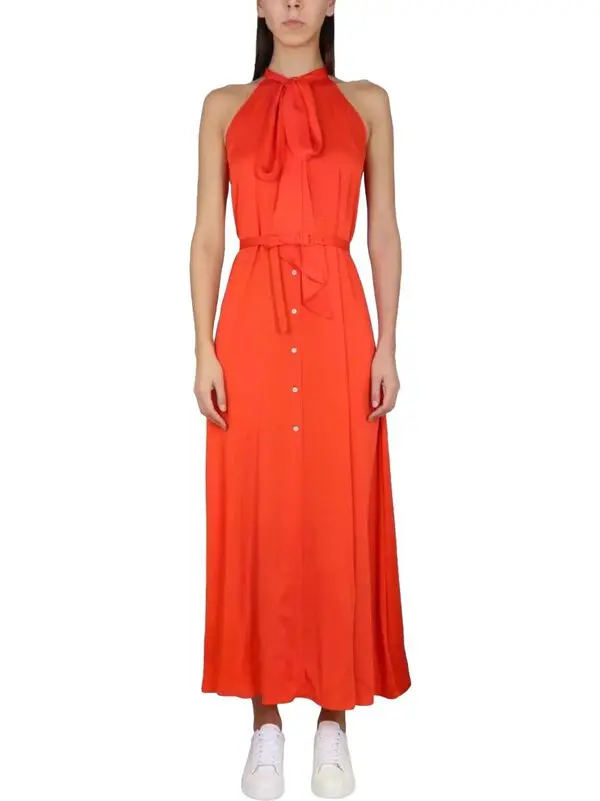 Aspesi Sleeveless Belted Midi Dress - Orange