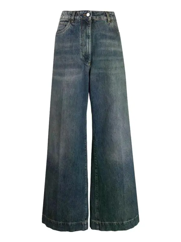 Etro Logo-embroidered Wide Leg Jeans - Blue