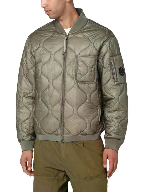 C.P. COMPANY Zip-up Quilted Bomber Jacket - Grey