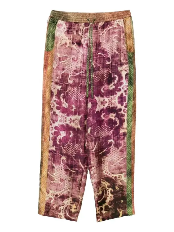 PIERRE-LOUIS MASCIA Printed Silk Trousers - Purple