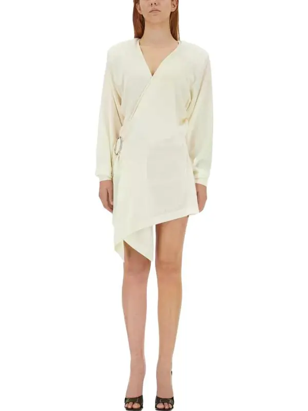 Attico Hurely Wrap Mini Dress - Neutrals
