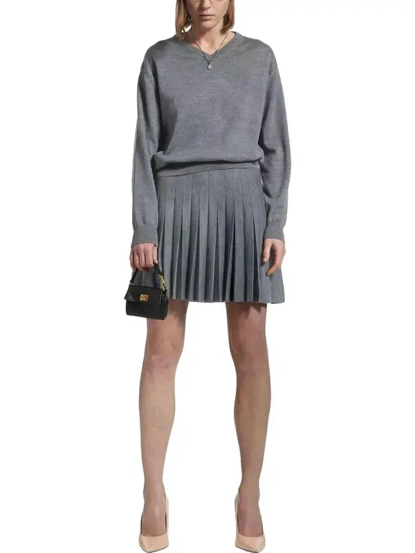 Balenciaga Pleated Elasticated Skirt - Grey