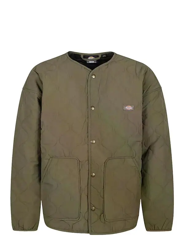 Dickies Quilted Jacket With Logo Detail - Green