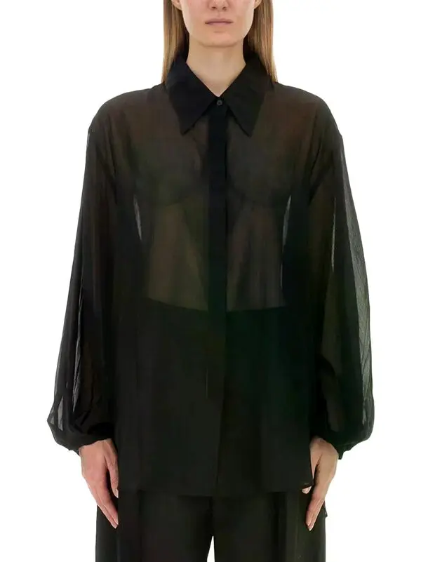 Khaite Balloon-sleeve Shirt - Black