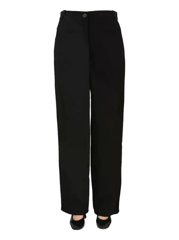 Khaite High-waisted Wide Leg Trousers - Black