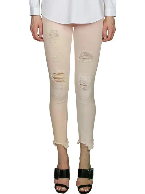 DONDUP Monroe Distressed Jeans With Frayed Hem - Pink
