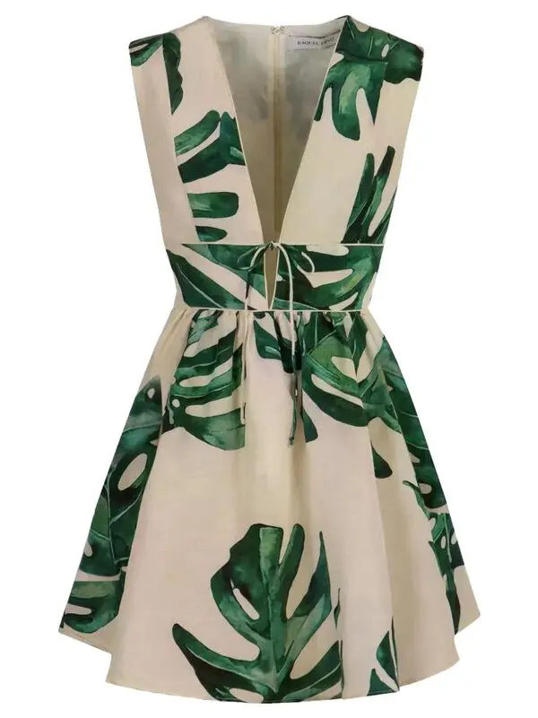 Raquel Diniz V-neck Floral Print Dress - Neutrals