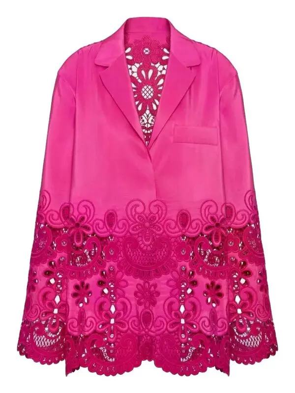 Valentino Garavani Floral-embroidered Shirt - Pink