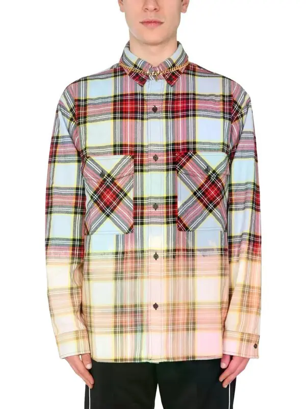 COUNTY OF MILAN Check Print Pocket Shirt - Blue