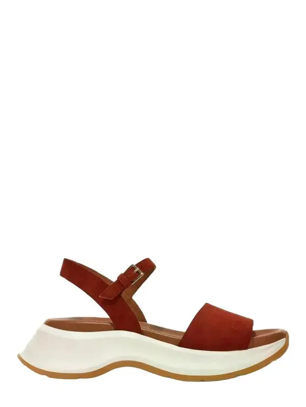 Hogan Buckle Strap Platform Sandals - Brown