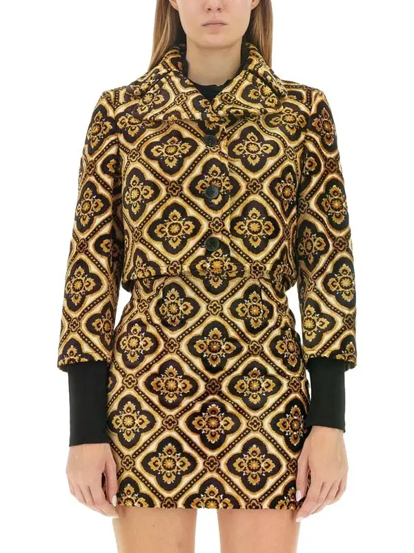 Etro Patterned Cropped Jacket - Black