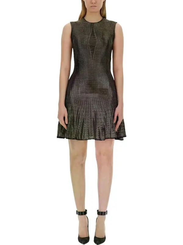 Alexander McQueen Textured Mini Dress - Black