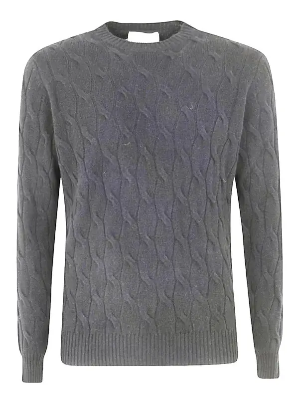 FILIPPO DE LAURENTIIS Braid Crew-neck Sweater - Grey