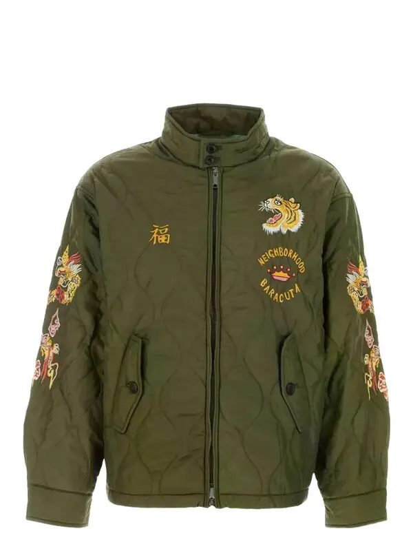 BARACUTA Embroidered Quilted Jacket - Green
