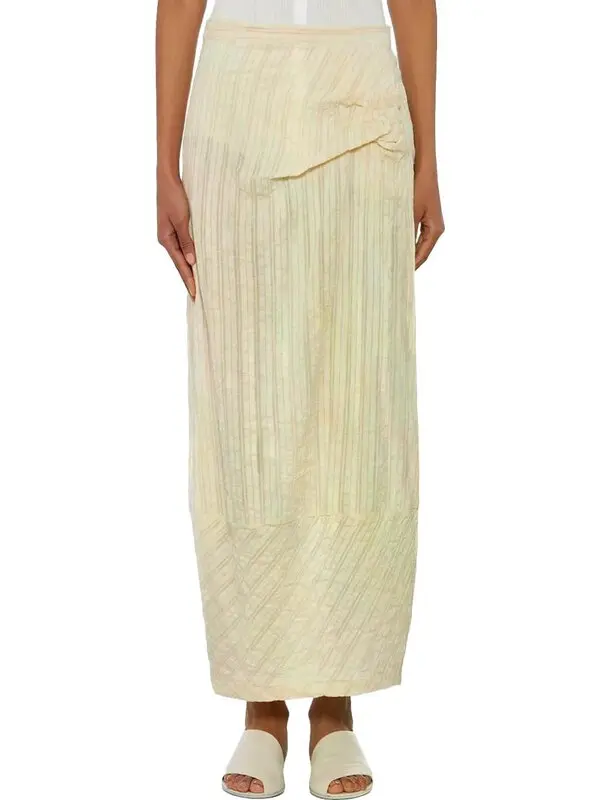 Un-namable Knot-detail Striped Maxi Skirt - Neutrals