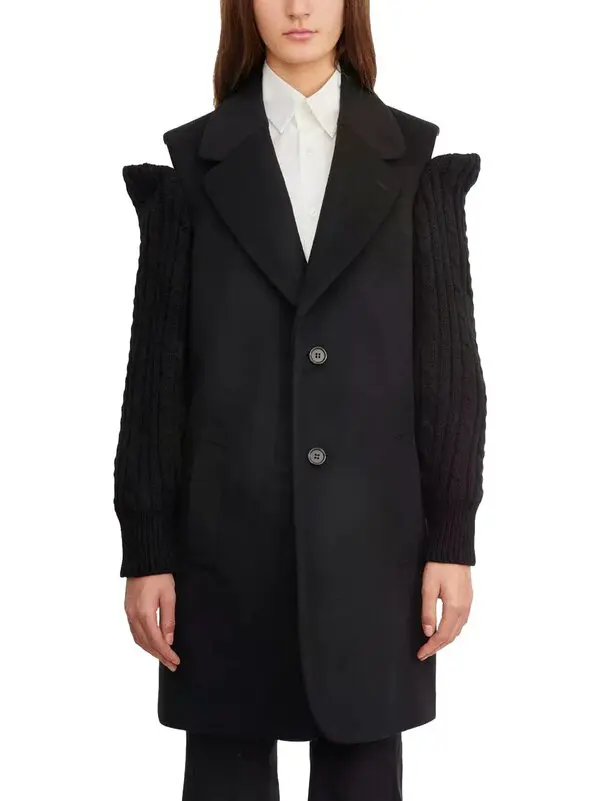 Comme Des Garçons Wool Sleeves Coat - Black
