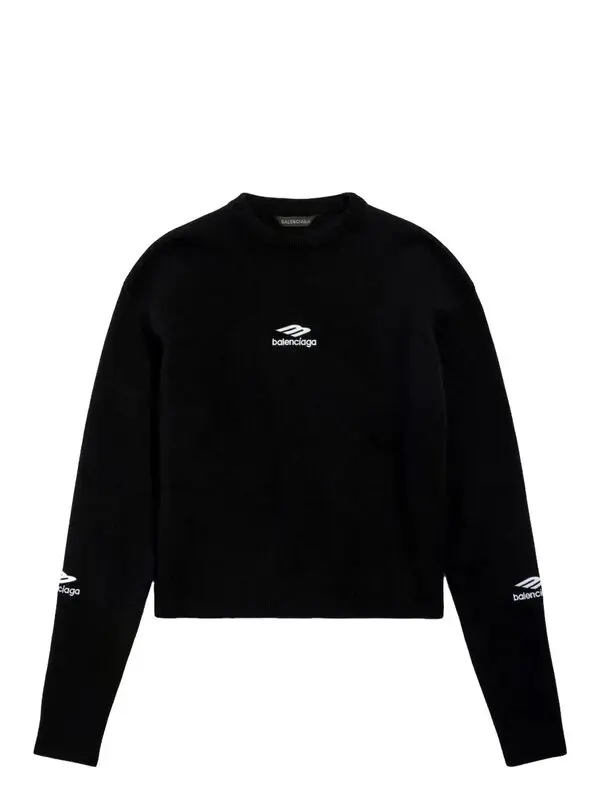 Balenciaga Logo Knitted Sweater - Black