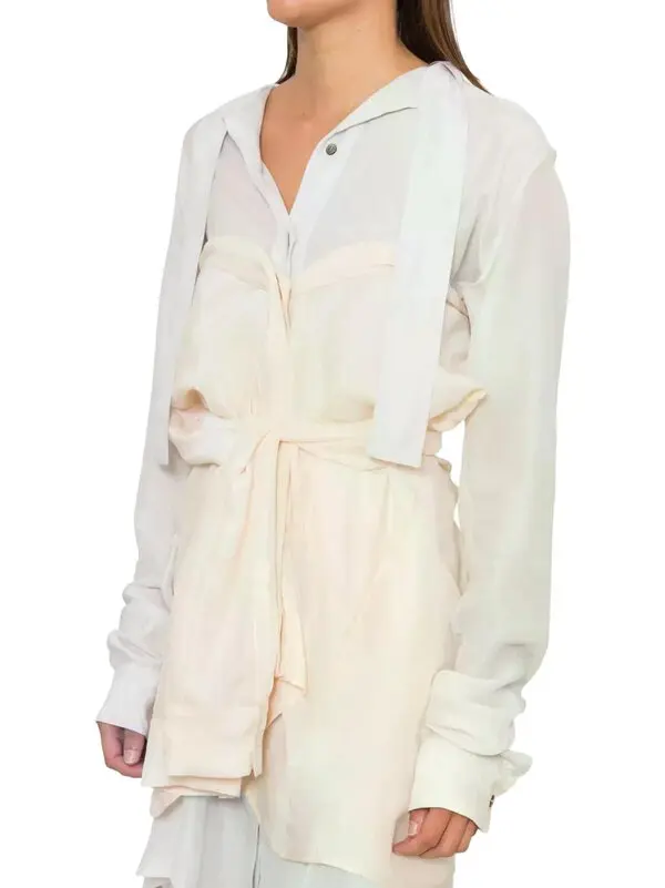 Ben Taverniti Draped Tie Asymmetric Dress - Neutrals