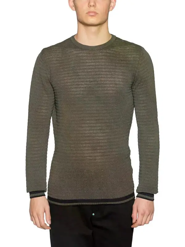 DANIELE ALESSANDRINI Crewneck Long Sleeve Sweater - Green