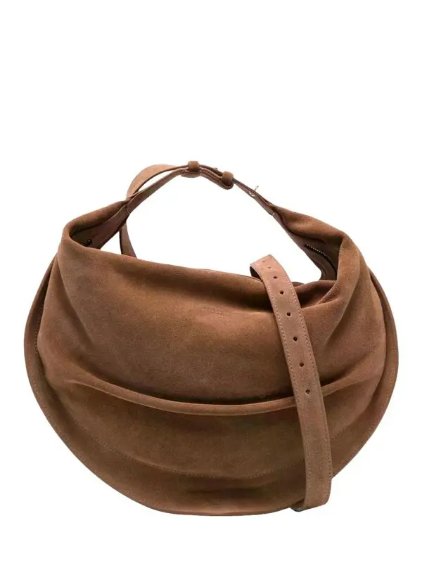 FEDERICO CINA Tortellino Suede Shoulder Bag - Brown