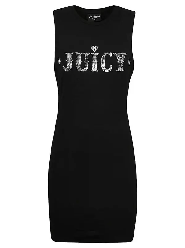 Juicy Couture Crew Neck Logo-detail Mini Dress - Black