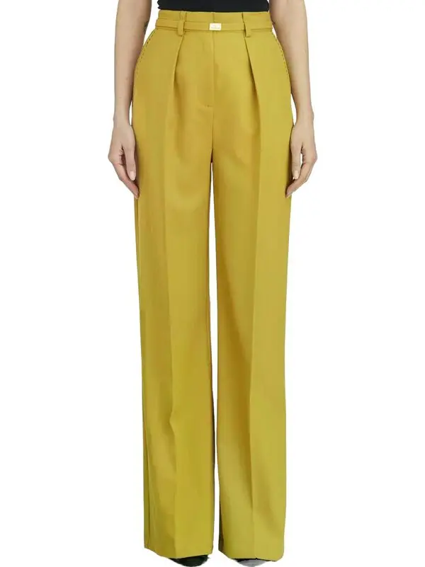 Elisabetta Franchi Pleated Trousers - Yellow