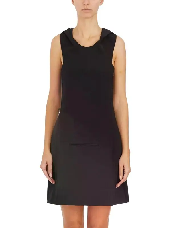 COURREGES Space Hooded Mini Dress - Black