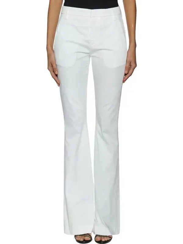 DONDUP Flared Cotton Trousers - White