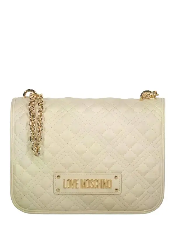 Moschino Quilted Shoulder Bag With Chain Strap - Neutrals
