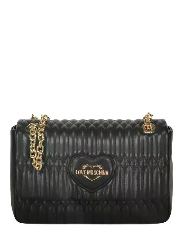 Moschino Quilted Chain Shoulder Bag - Black