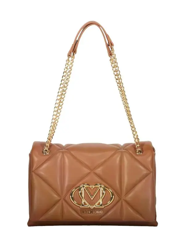 Moschino Quilted Buckle Shoulder Bag - Neutrals