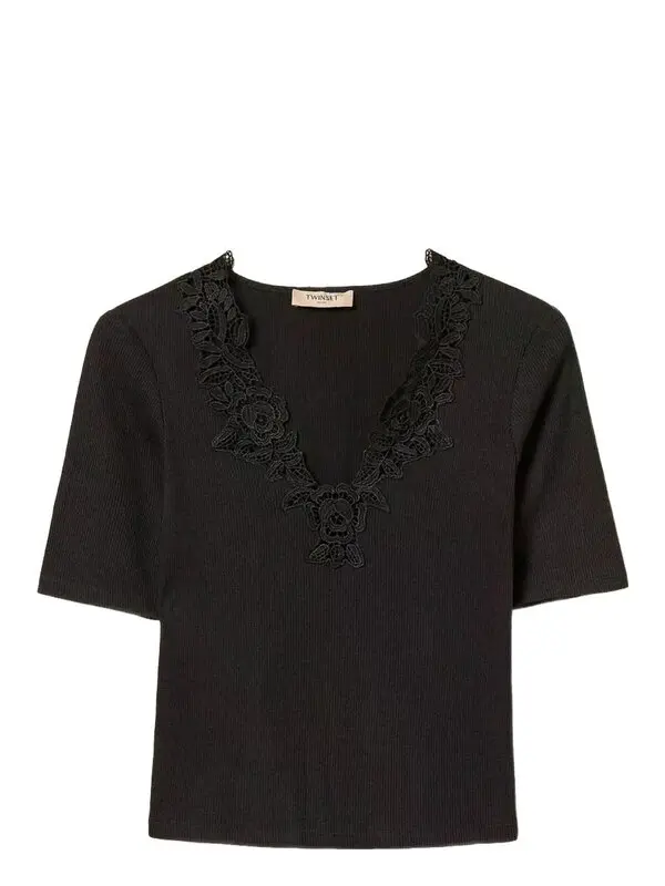 TWINSET V-neck Knitted Blouse - Black