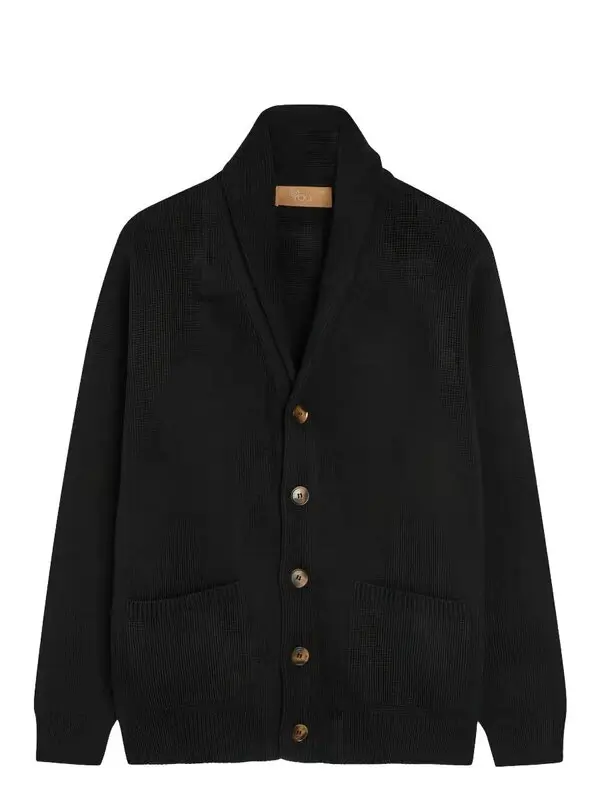 LIVTHELABEL Buttoned Shawl-collar Cardigan - Black