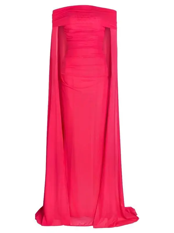 Talbot Runhof Off-shoulder Maxi Dress - Pink