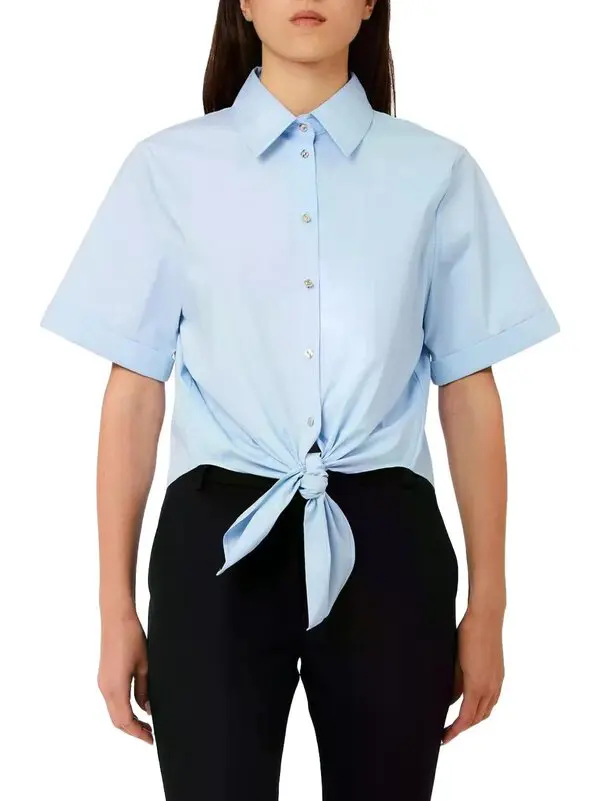 Liu Jo Tie Front Blouse - Blue