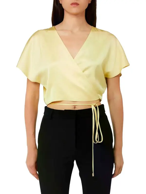 Liu Jo V-neck Tie Top - Yellow