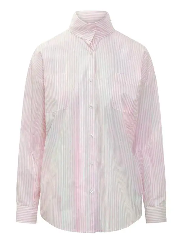 LE SULLY STUDIO Striped Collared Shirt - Pink