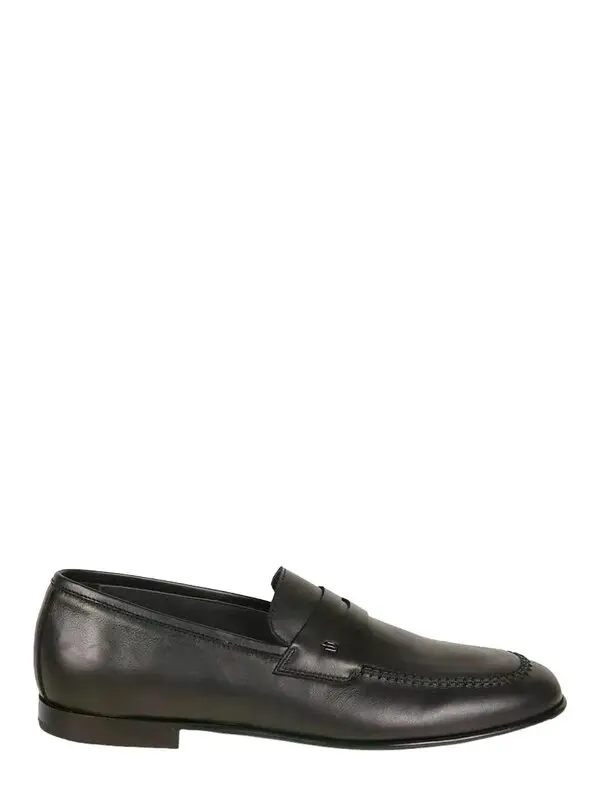 BALDININI Leather Penny Loafers - Black