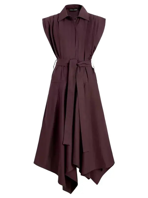Proenza Schouler Adinna Belted Midi Shirt Dress - Purple