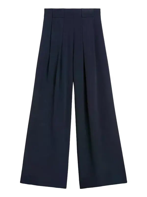 Momoni Aspen Pleated Palazzo Trousers - Blue
