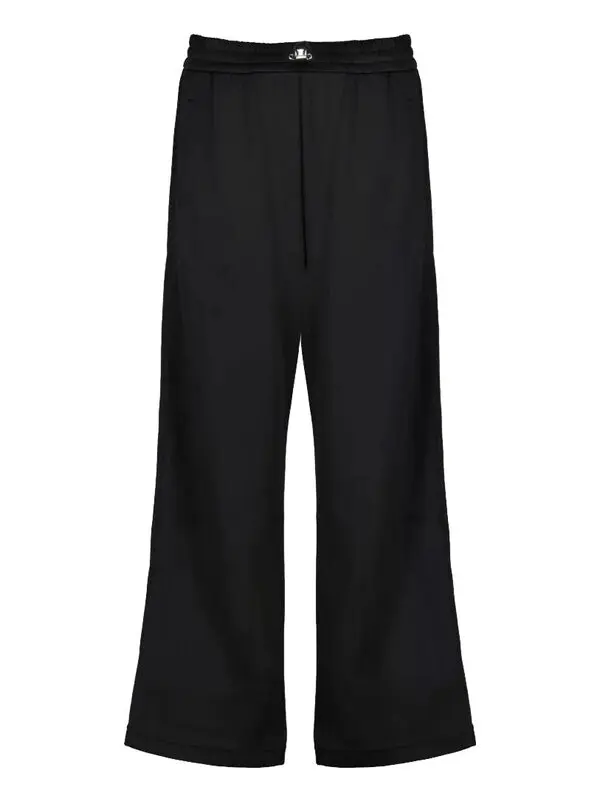 Fendi Logo Engraved Trim Trousers - Black