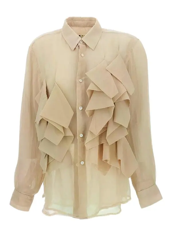 Comme Des Garçons Ruffled Shirt - Neutrals