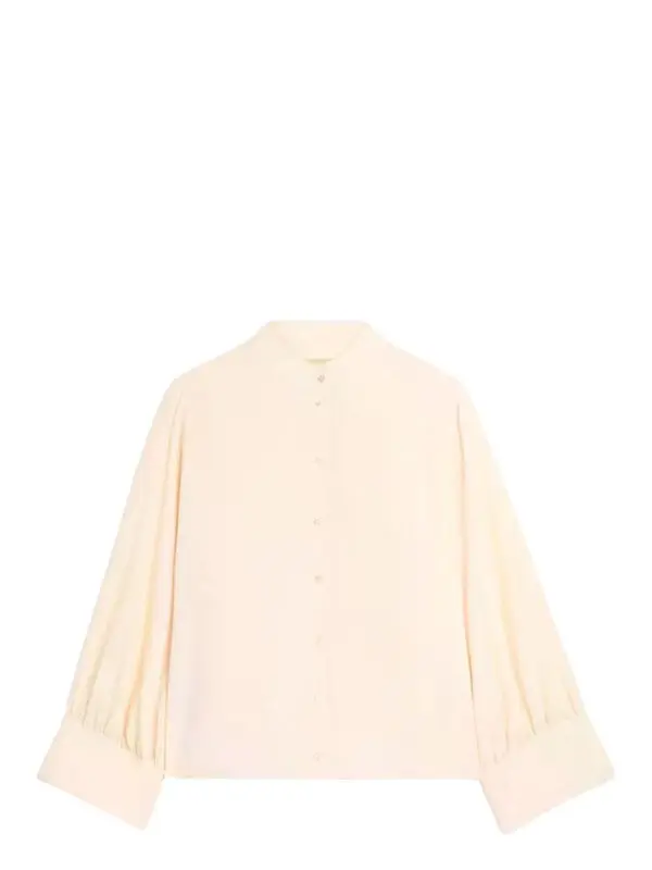 Momoni Franklin Stand-collar Gathered-sleeve Shirt - Neutrals